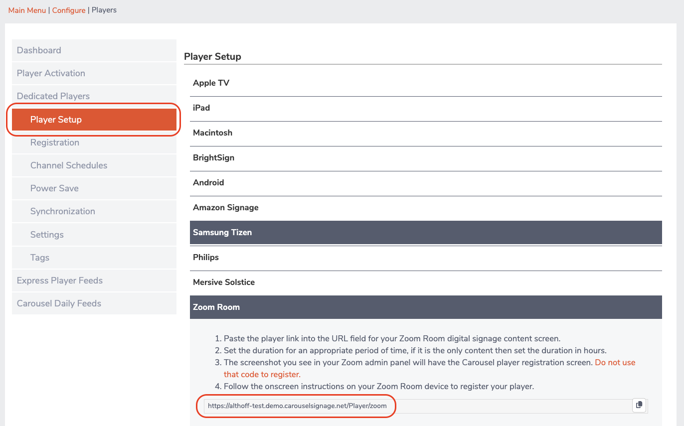 Carousel Cloud Player Setup for Zoom Room – Carousel Cloud Support Center